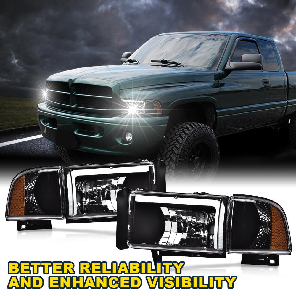 PIT66 Headlights,Fit for 1994-2002 Dodge Ram 1500 2500 3500 Headlamps ...