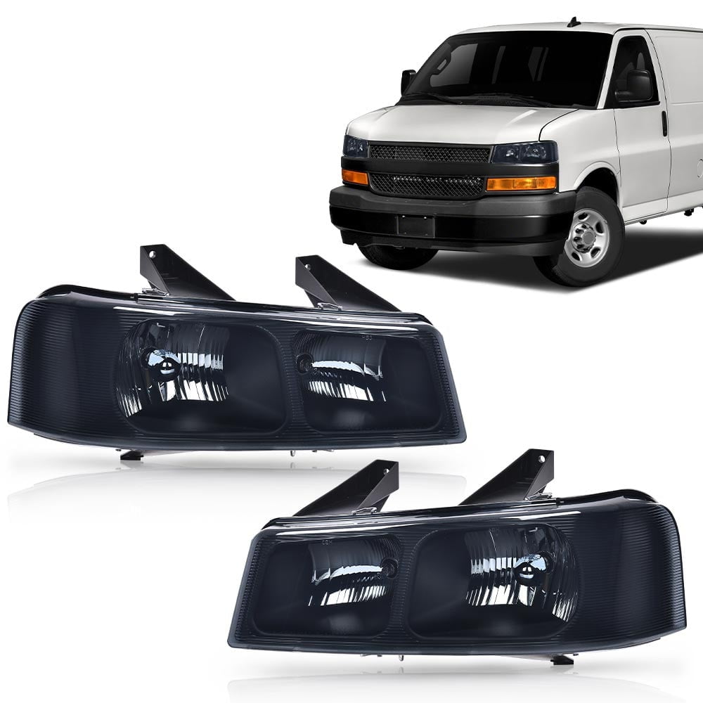 Headlights 1Pair w/Bulbs Fit for Chevy Express 1500/GMC Savana 1500 ...