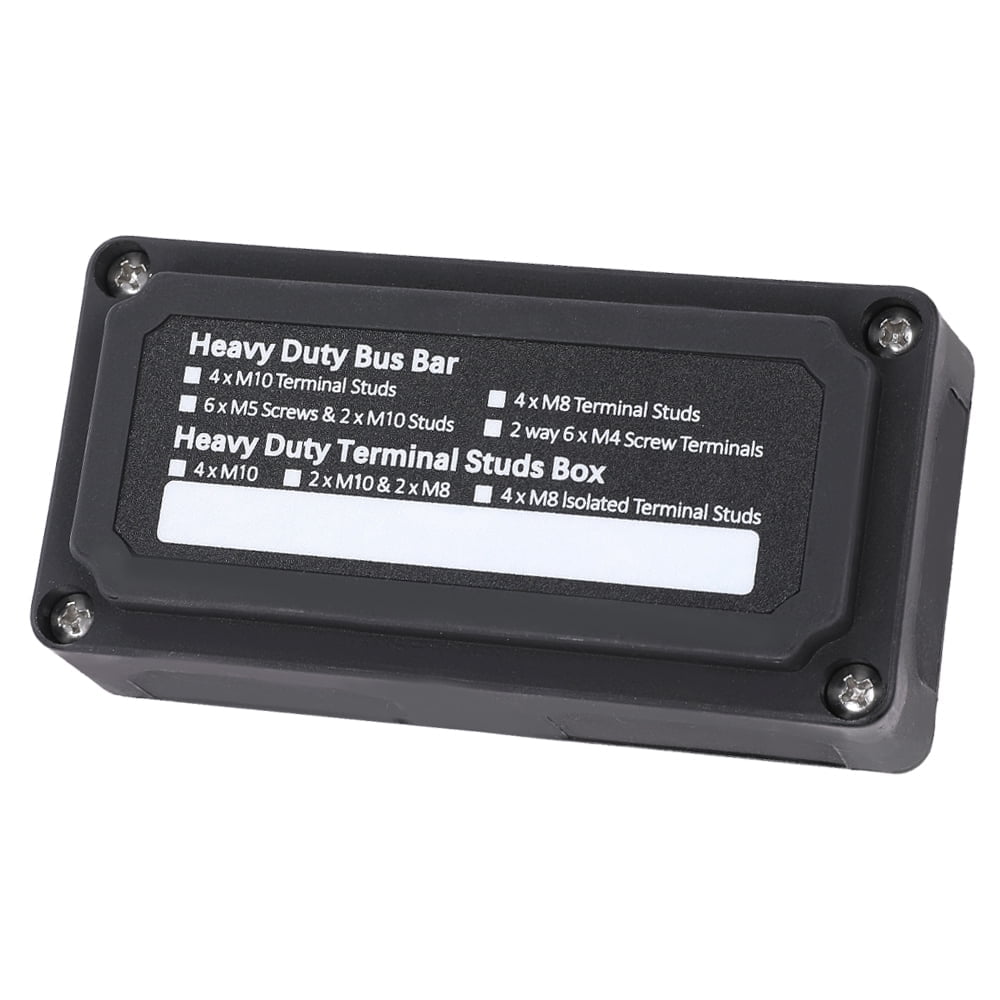 PIT66 Heavy Duty 4 Way Bus Bar/Power Distribution Box Terminal Studs 300A 48V DC Black - Walmart.com