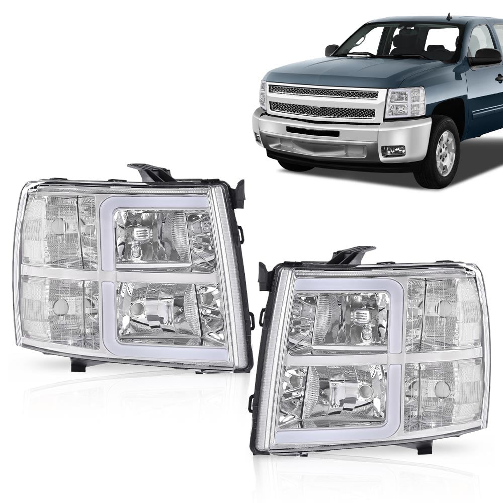PIT66 Pair LED Bar Tube Projector Headlights DRL Fit For Chevy ...