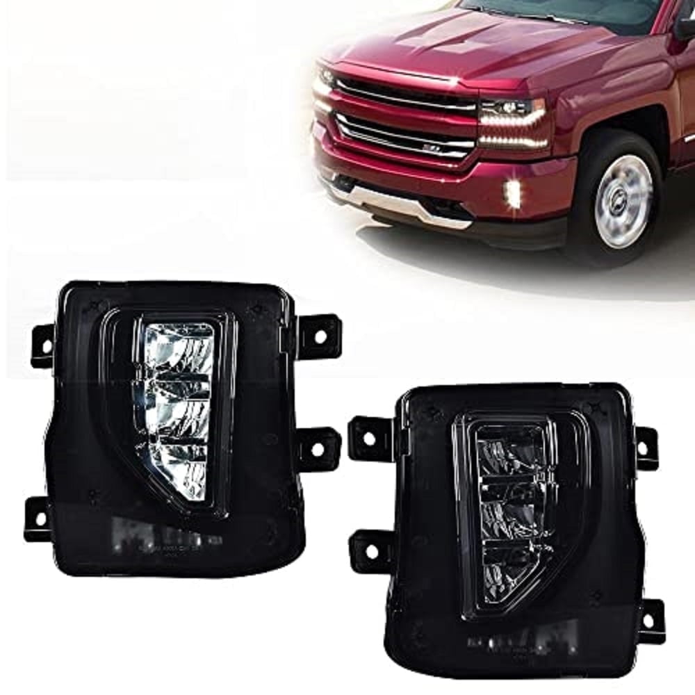 PIT66 LED Bumper Fog Light Lamps W/Switch Smoke Lens Chrome Housing Fit ...