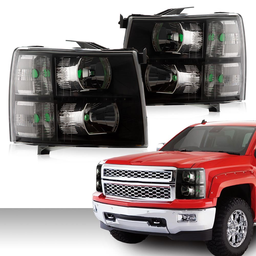 PIT66 LED DRL Amber Corner Headlight Left+Right Fit For 07-14 Chevy ...