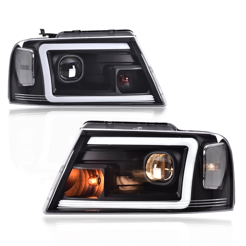 PIT66 LED DRL Headlights Clear lens Black Housing Clear Reflector, Fit ...