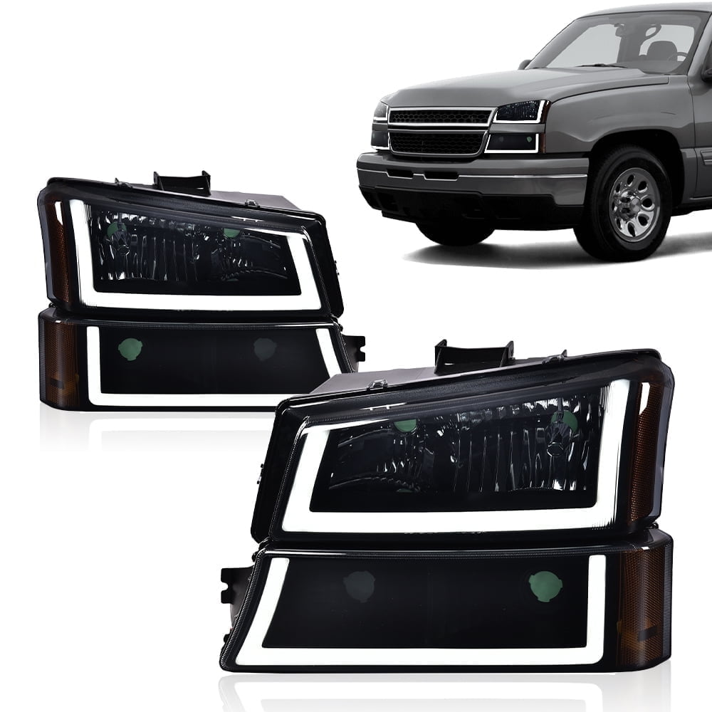 PIT66 Smoked LED Headlight for 03-06 Chevy Silverado/Avalanche, 2007 ...