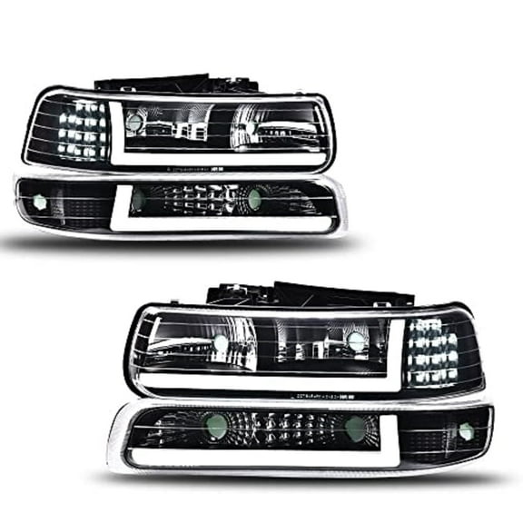 Fit Chevy Silverado 1500 2500 HD 2003-2005 2006 Halogen Headlights High ...