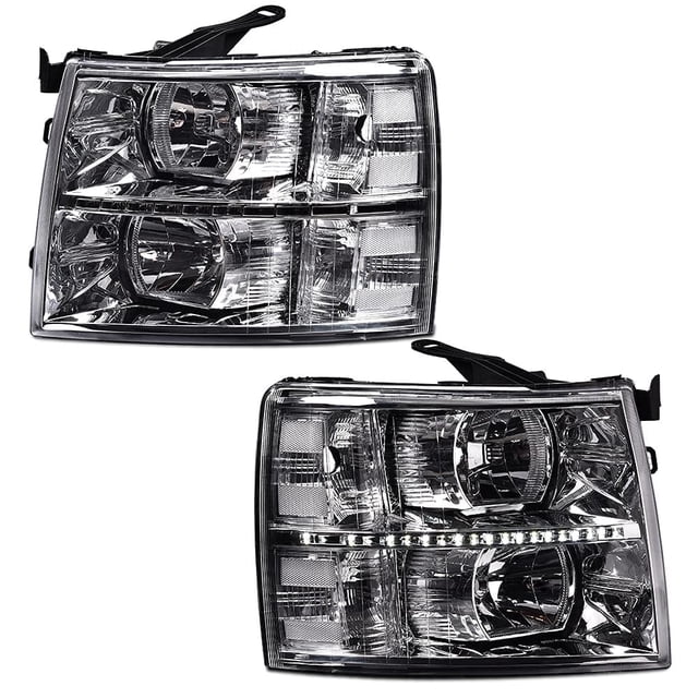 PIT66 LED Strip Amber Headlight Left Right Clear Lens Clear Housing ...