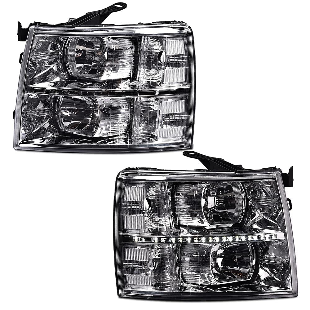 PIT66 LED Strip Amber Headlight Left Right Clear Lens Clear Housing ...