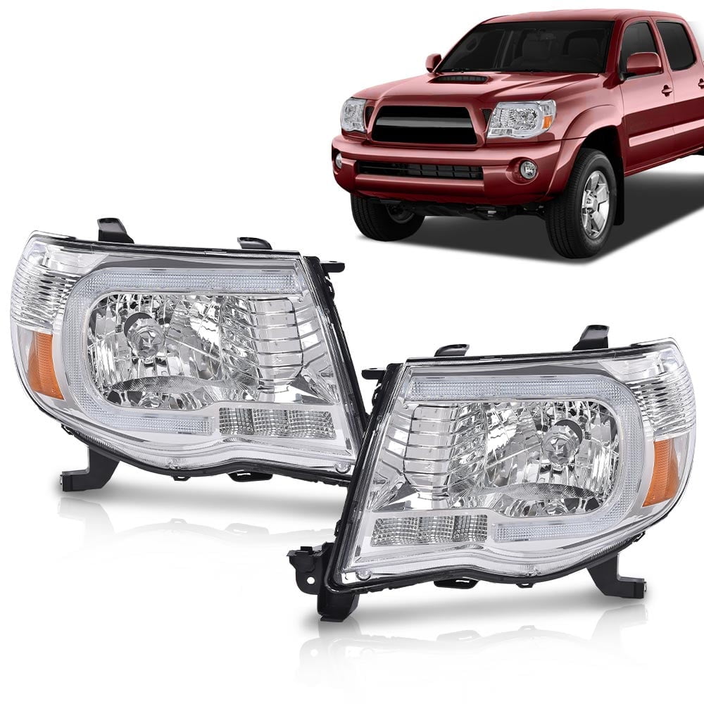 PIT66 LED Tube Projector Headlights Headlamps W/O Bulbs Clear Lens ...