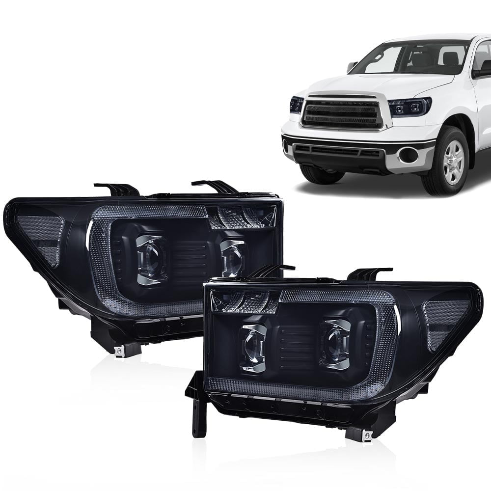 PIT66 LED Tube Projector Headlights Smoky lens Fit for Toyota Tundra ...