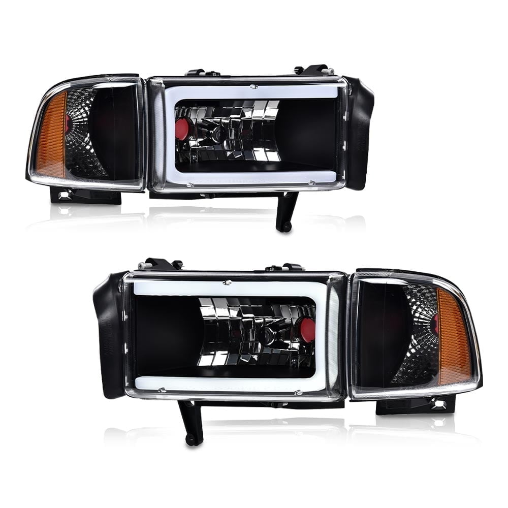 Pair Headlight LED Light Strip w/o Bulbs Fit for Dodge Ram 1500 1994-2001/Dodge Ram 2500 3500 ...