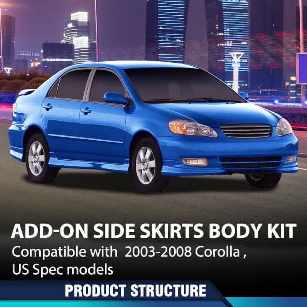 PIT66 Side Skirts Body Kit Compatible with Toyota Corolla 2003-2008 ...