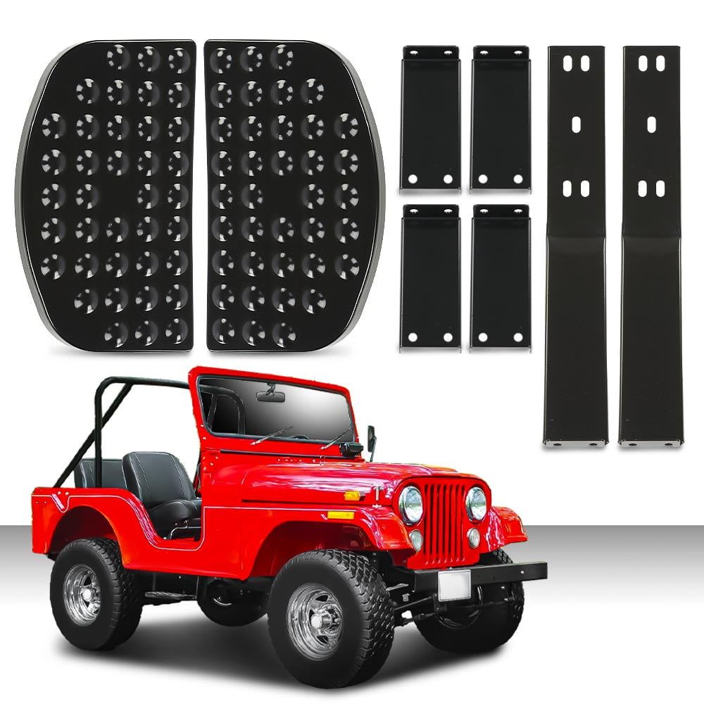 PIT66 Side Step Kit Production Fit for Willys CJ2A CJ3A CJ3B M38 CJ5 Jeeps - Walmart.com