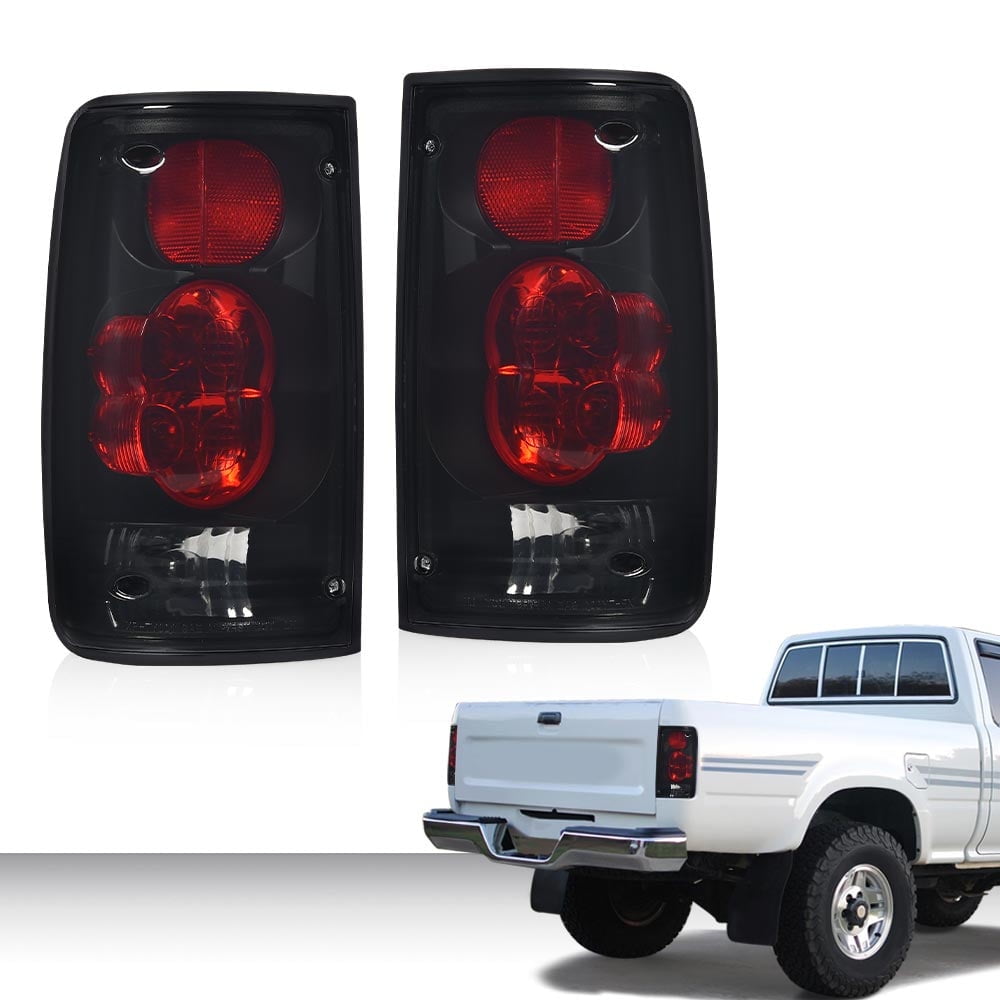 PIT66 Tail Lights Rear Brake Lamps Smoke Lens Black Housing w/Bulbs ...