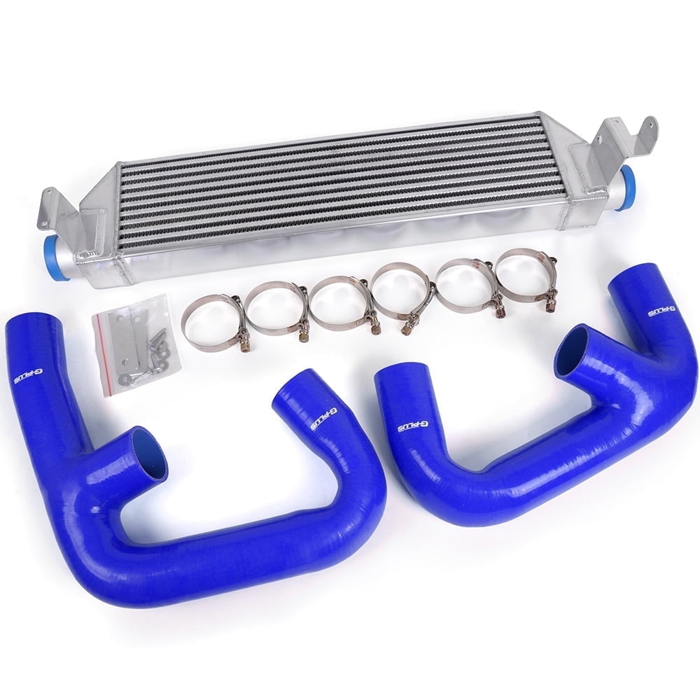 PIT66 Twin Turbo Aluminum Performance Intercooler + Blue Intercooler ...