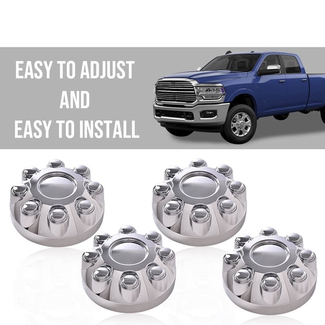 PIT66 Wheel Center Hub Caps 8 Lug Covers 4 Pcs Chrome Fit For Ram 2500 ...