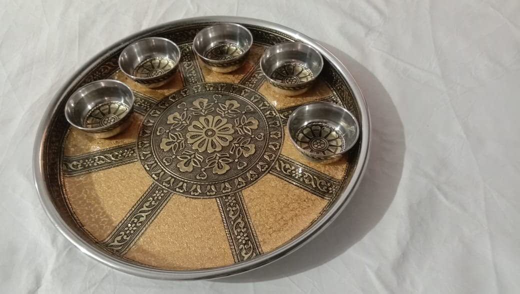 PITARO Stainless Steel Pooja THALI Pooja THALI OXODISED Pooja THALI ...