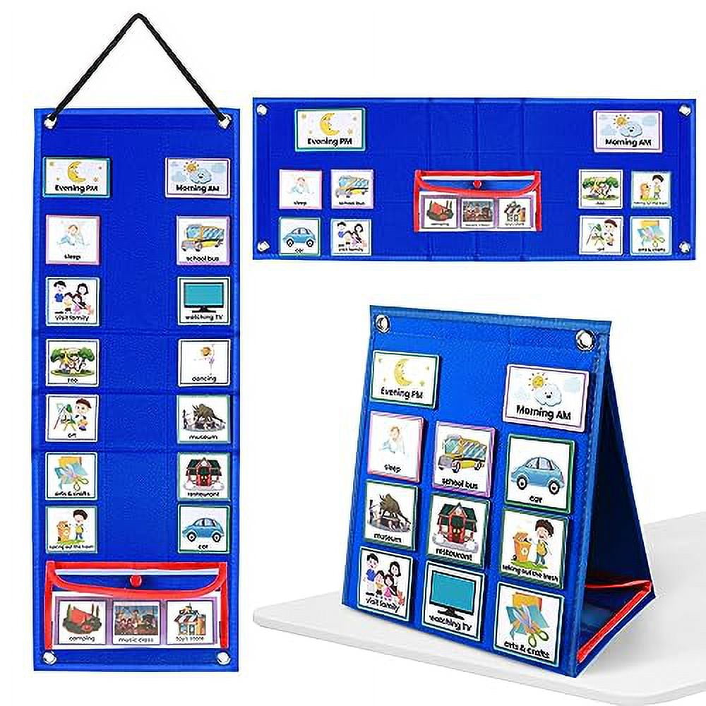PITCOTT Visual Schedule for Kids Chore Chartï¼Œ2 in 1 Daily Schedule ...
