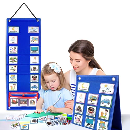 PITCOTT Visual Schedule for Kids Chore Chartï¼Œ3 in 1 Daily Schedule ...