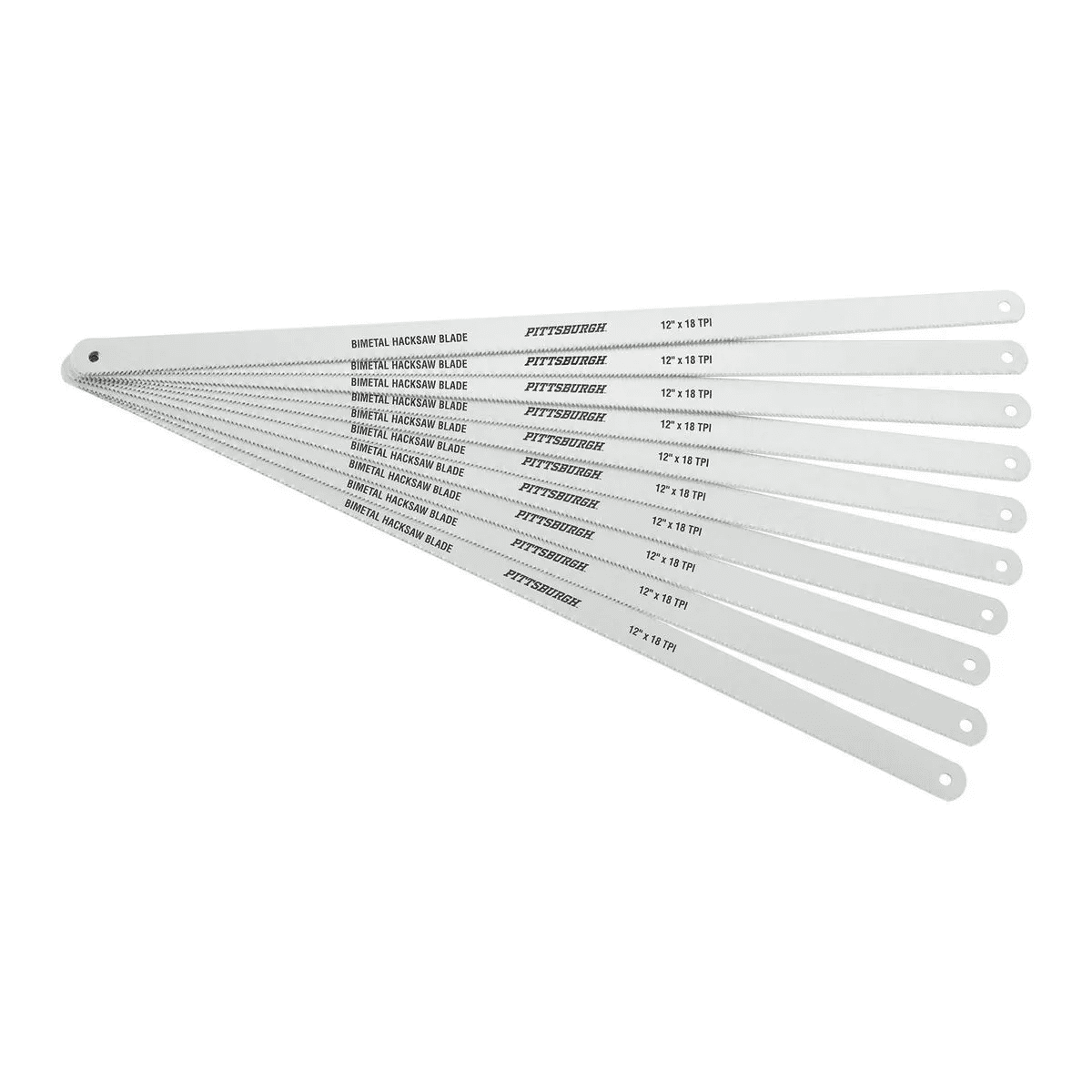 PITTSBURGH 12 in., 18 TPI Bi-Metal Hacksaw Blades, 10-Pack - Walmart.com