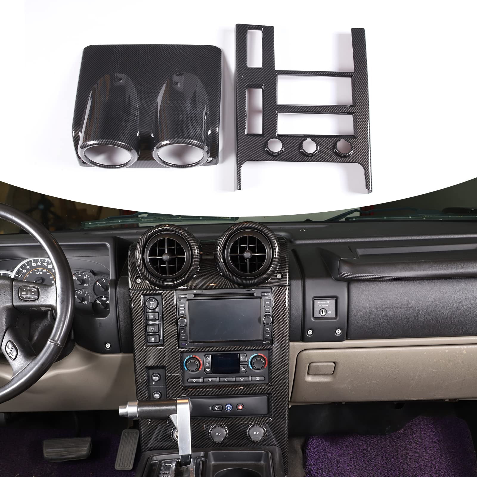 PIUGILH Car Center Console Dashboard Navigation Panel Sticker Interior ...