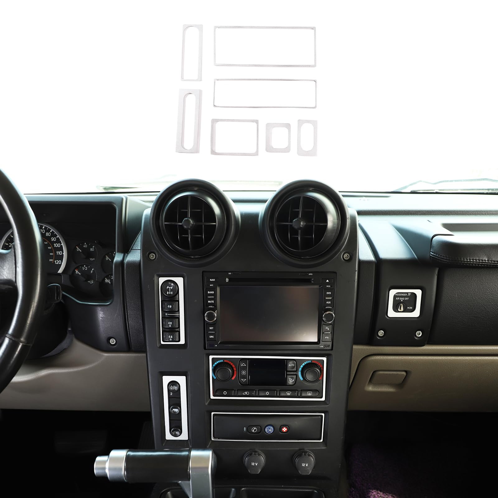 PIUGILH Console Dashboard Switch Button Trim Cover Kit Compatible with ...