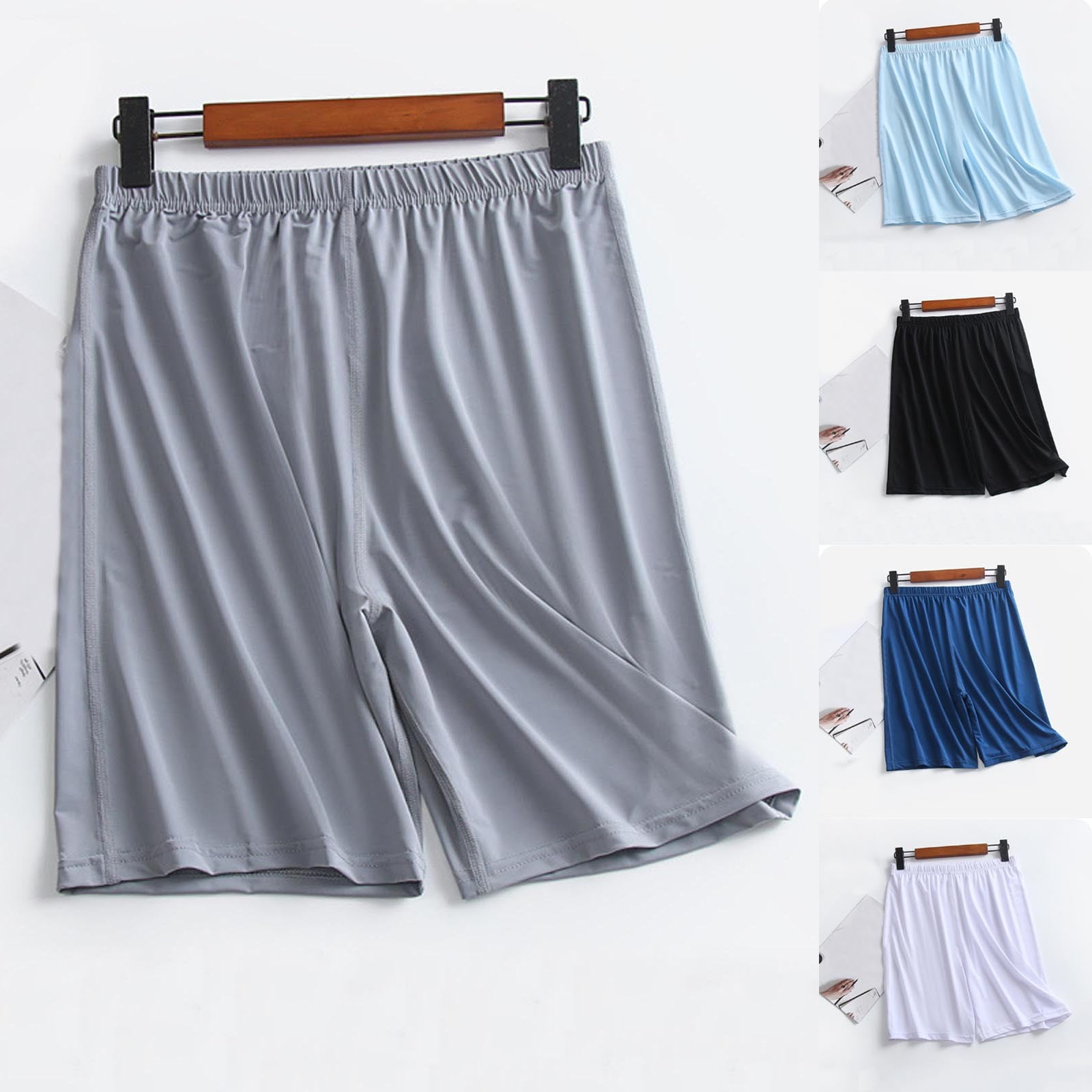 PIWHJQK Men Pajama Shorts Sleepwear Short Men's Solid Loose Style ...