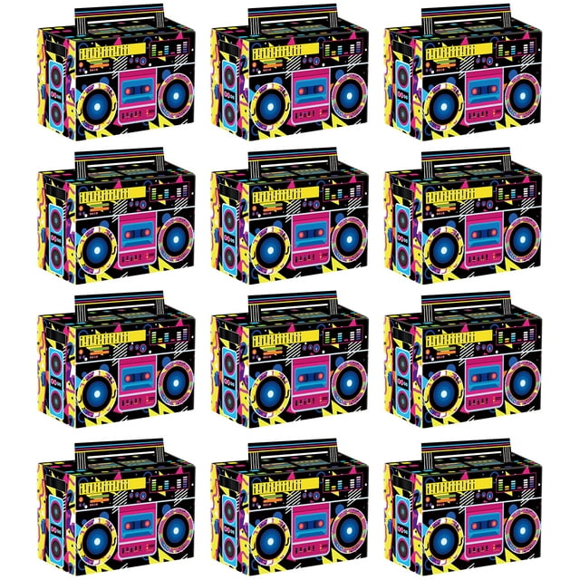 PIXHOTUL 80s 90s Party Favor Boxes, Novelty Boom Box Favors Candy Paper ...