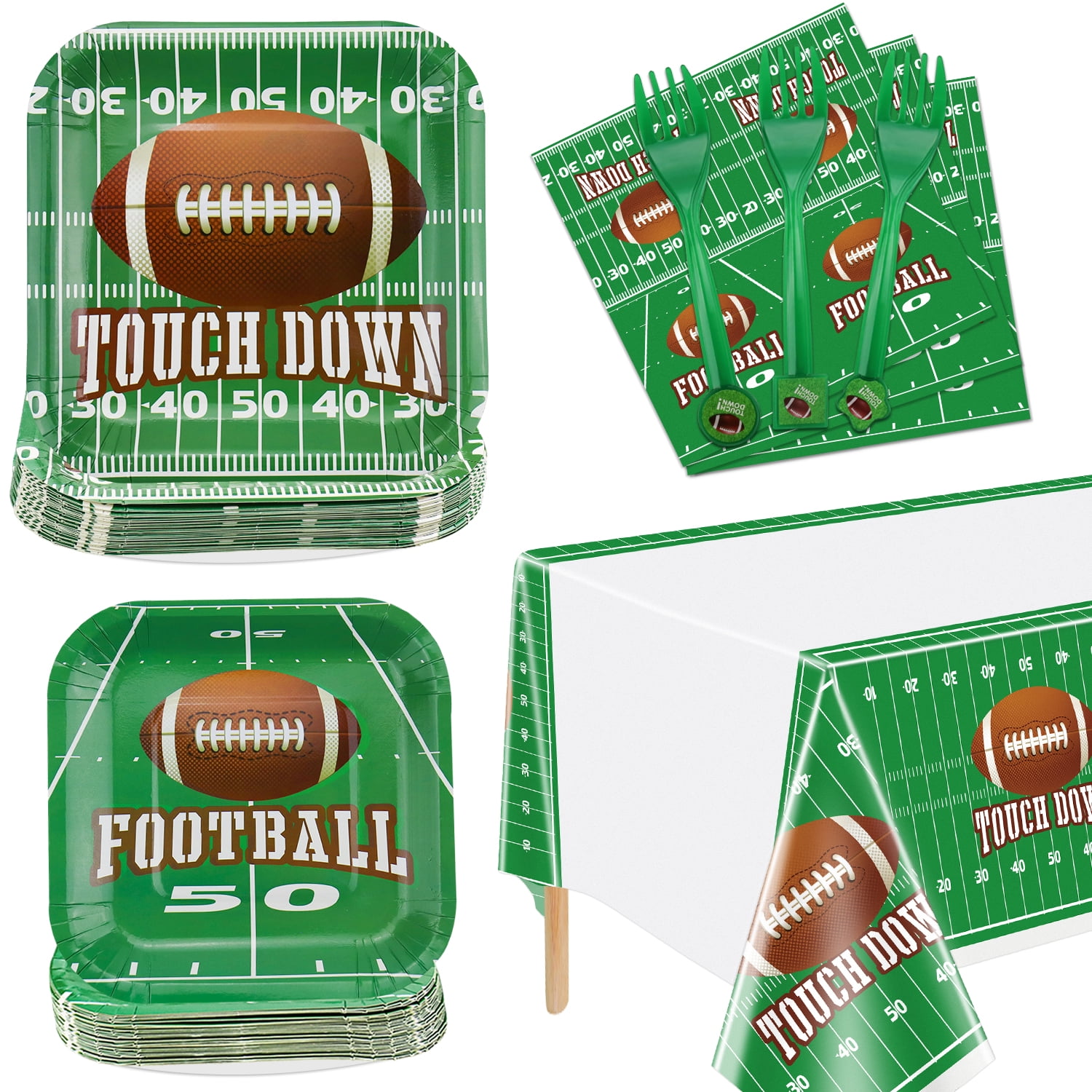 PIXHOTUL Kids Football Party Tableware Set - Plates, Napkins ...