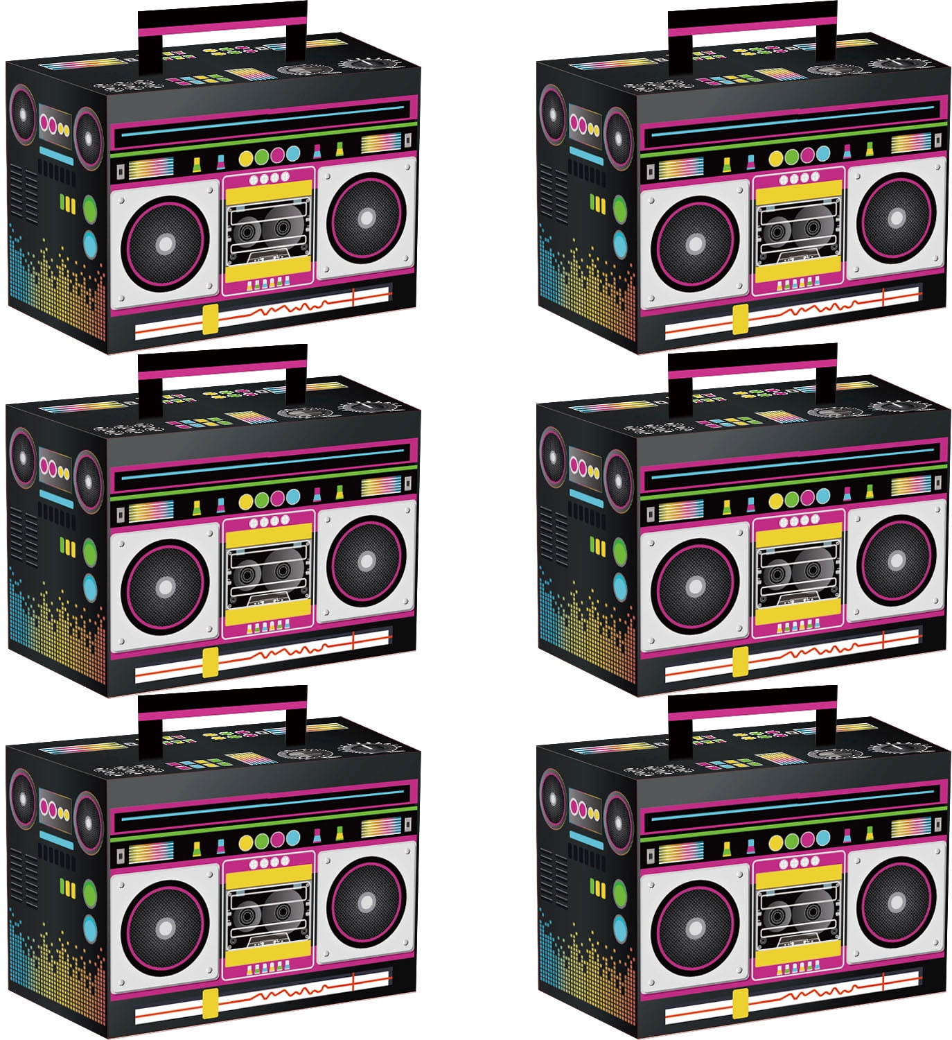 PIXHOTUL 80‚Äôs Theme Boom Box Party Favor Boxes - Retro Hip Hop ...