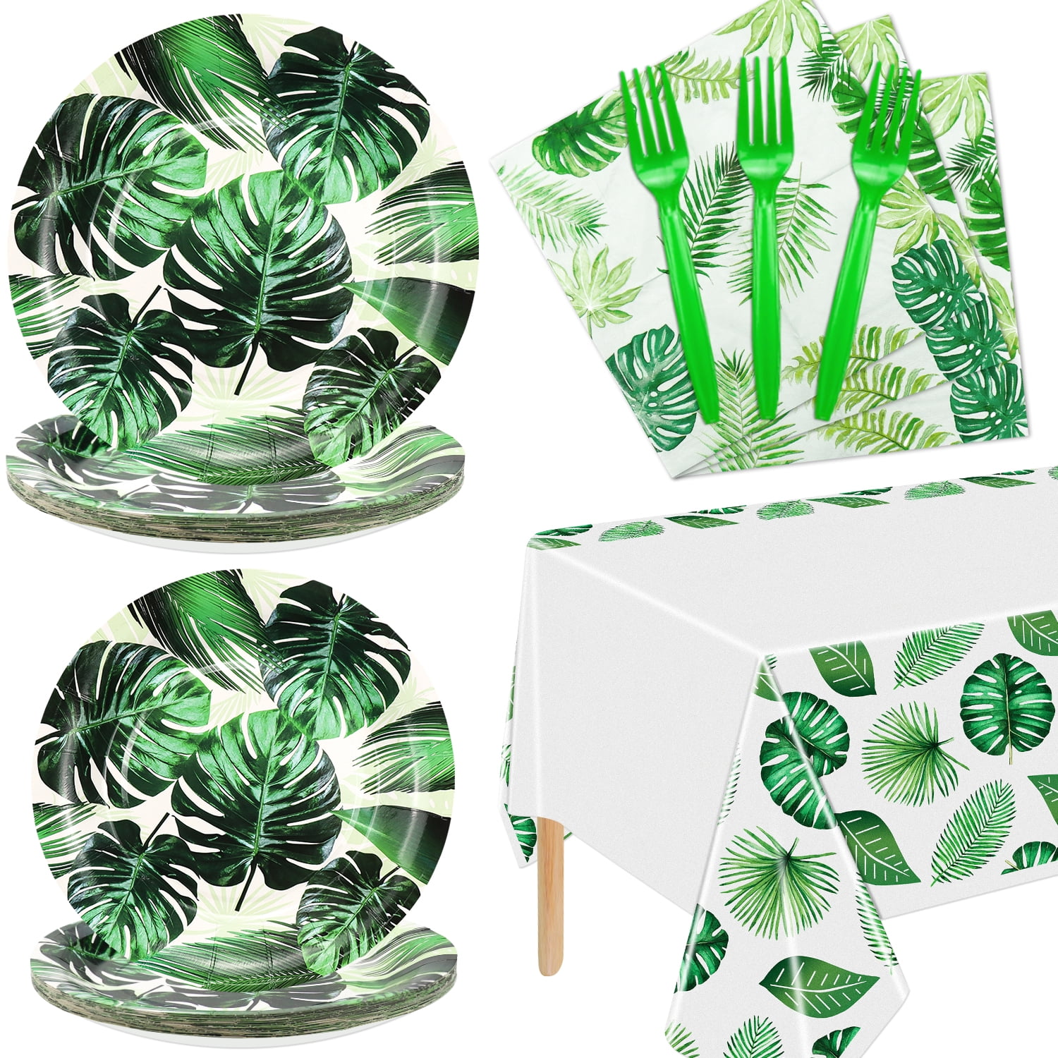 PIXHOTUL Tropical Party Supplies Sever 20 - 81Pcs Plates Napkins ...