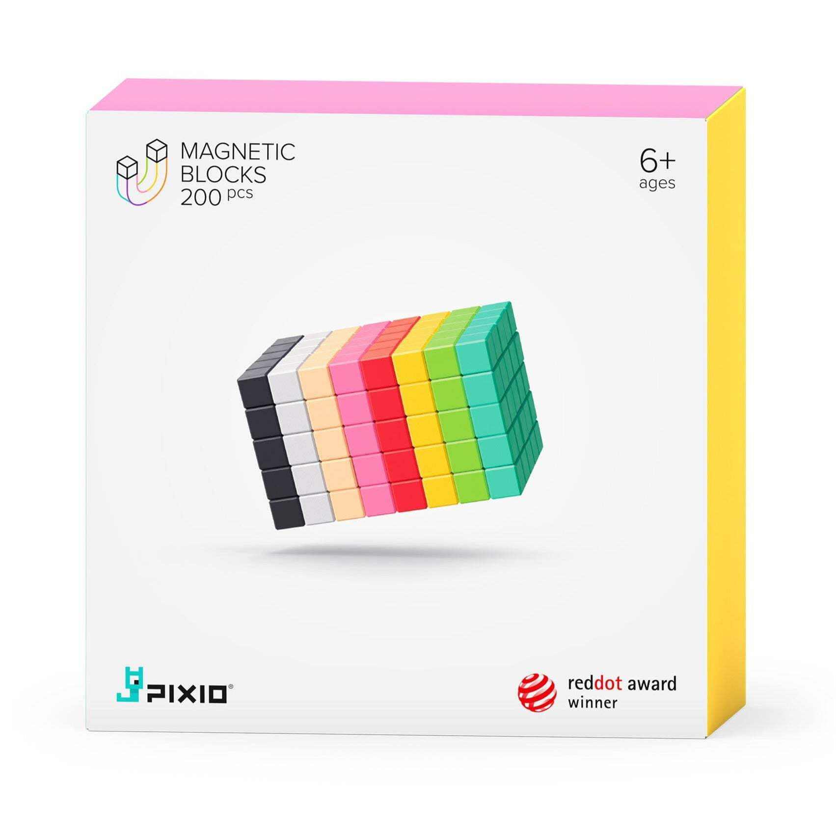 PIXIO Design Series - 200 Magnetic PIXIO Blocks in Eight Colors ...
