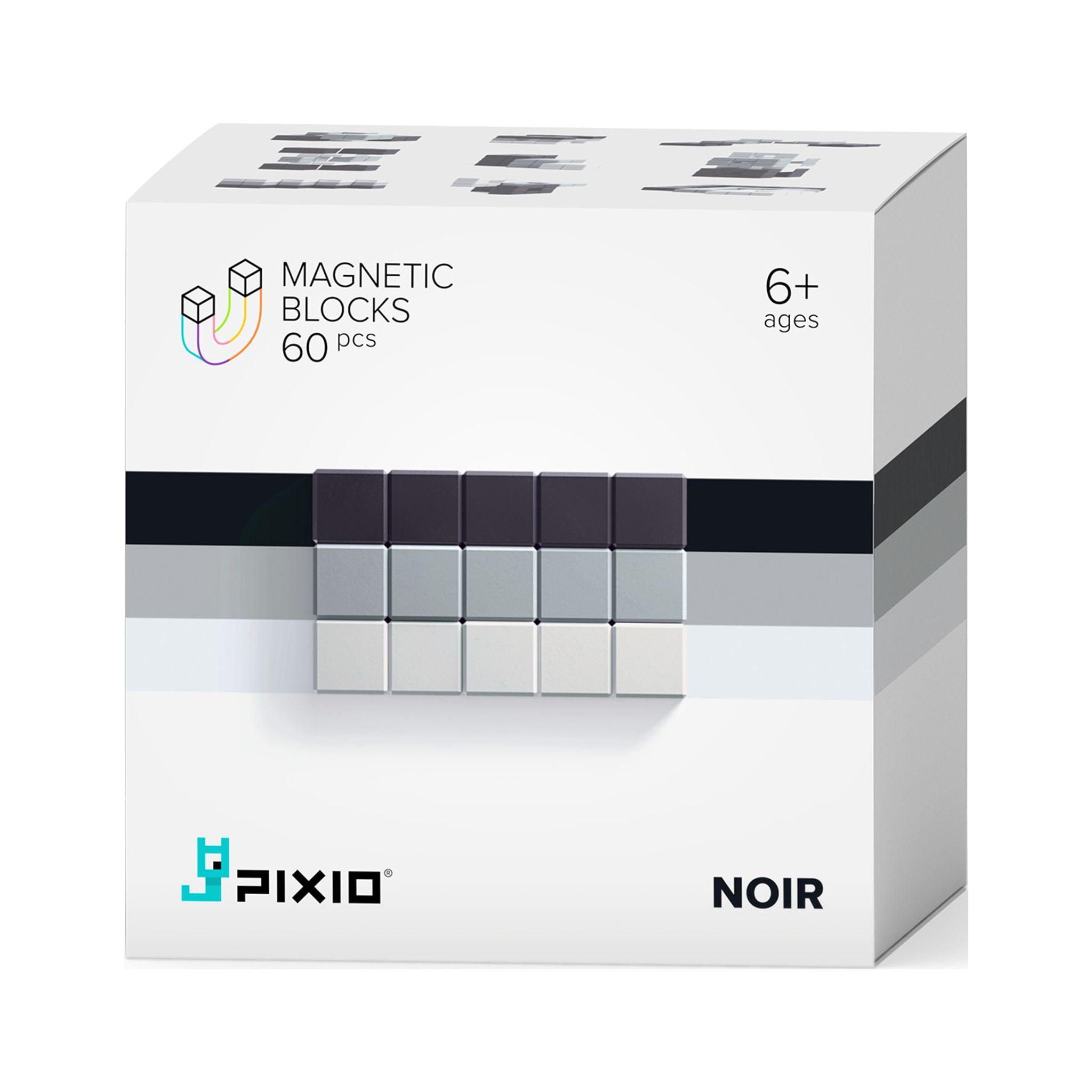 PIXIO Noir - 60 Magnetic Blocks - Small Magnet Blocks - Magnets for ...