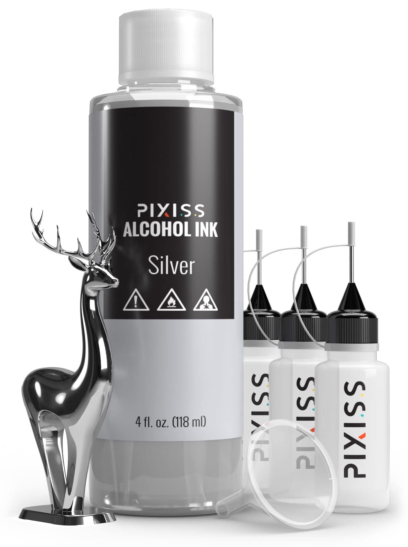 Silver Alcohol Ink for Resin - Metallic Alcohol Ink Silver Color 4 ...