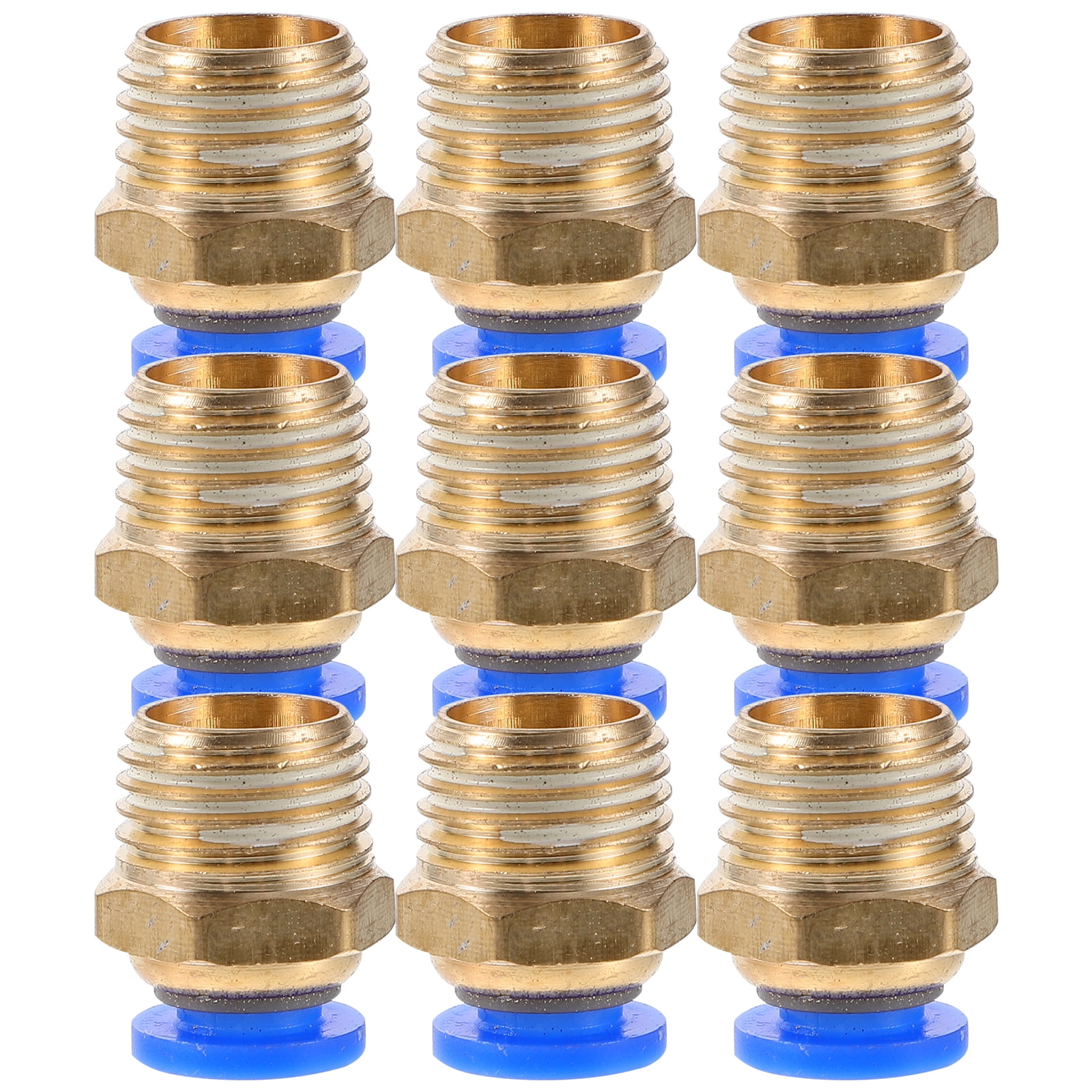 PIXNOR 10 Pcs Pneumatic Quick Push-in Fittings Threaded Straight Air ...
