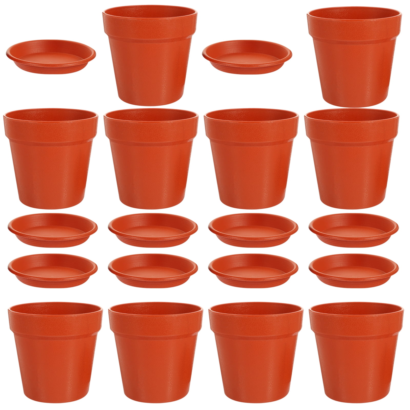 PIXNOR 10 Sets Imitation Pottery Plastic Flower Pots Floral Containers ...