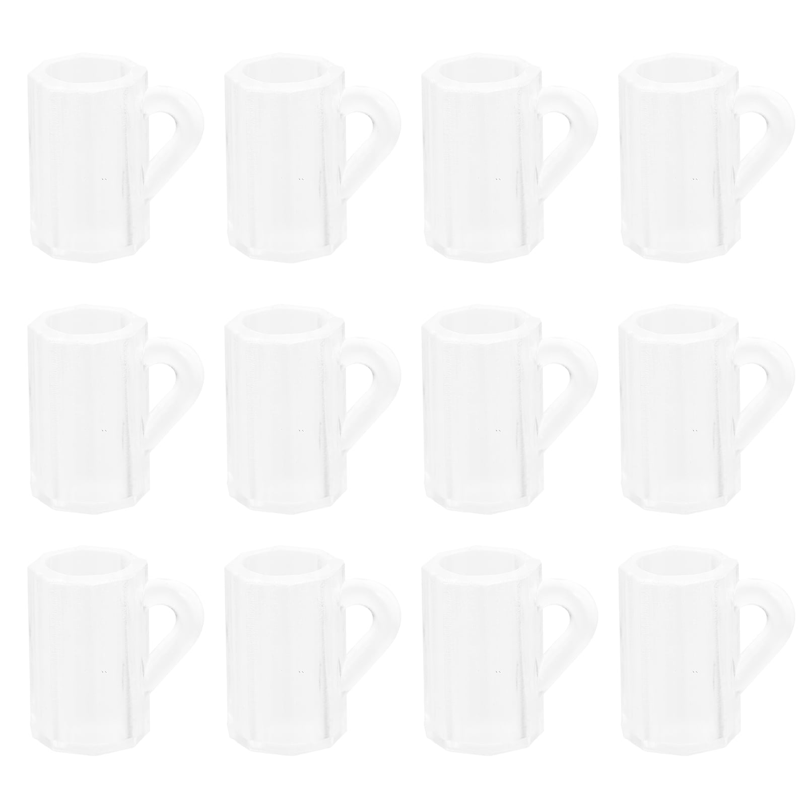 PIXNOR 12 Pcs Transparent Handle Mugs Mini House Photo Props Beer ...