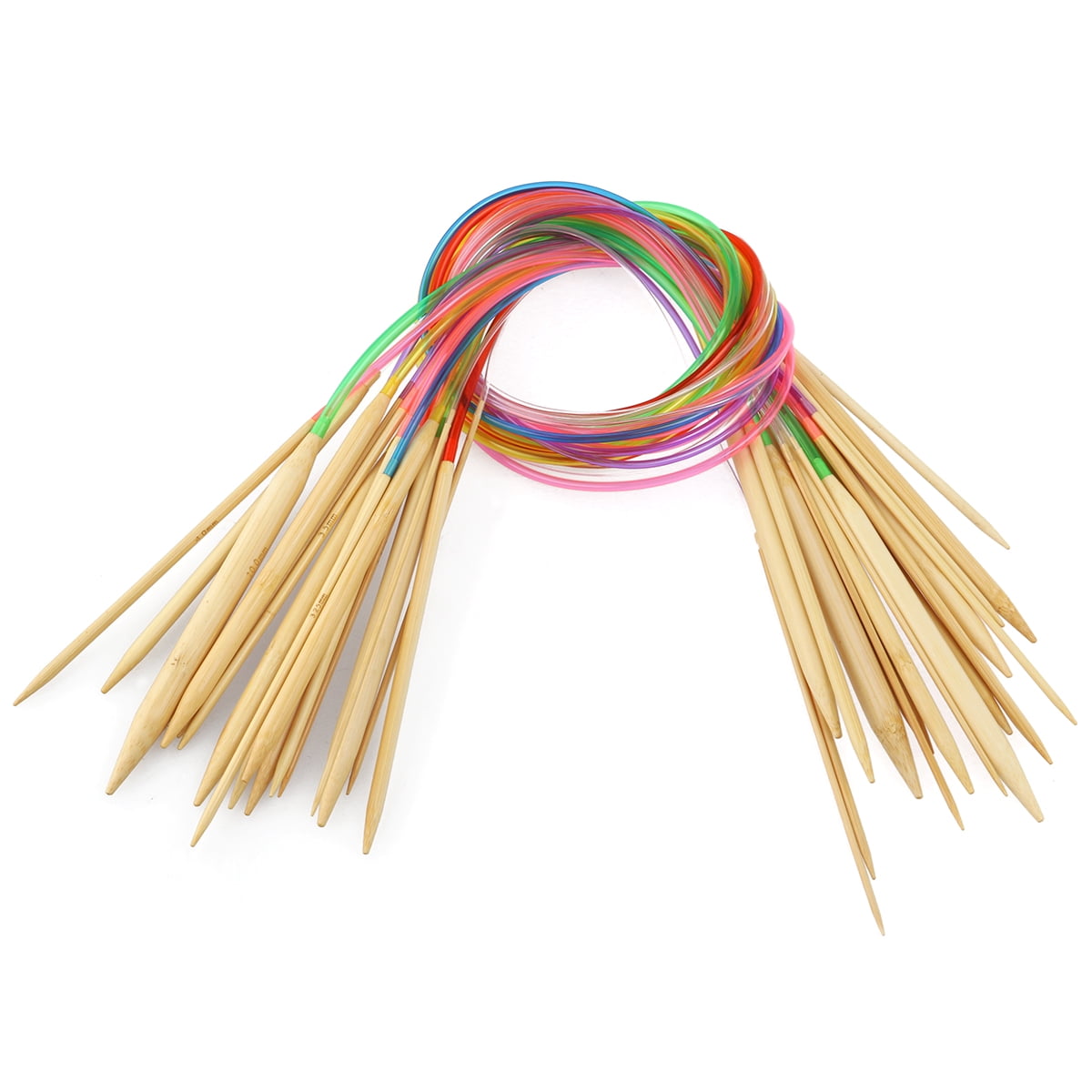 PIXNOR 18 Pairs of 80cm Professional Colorful Tube Circular Bleached ...