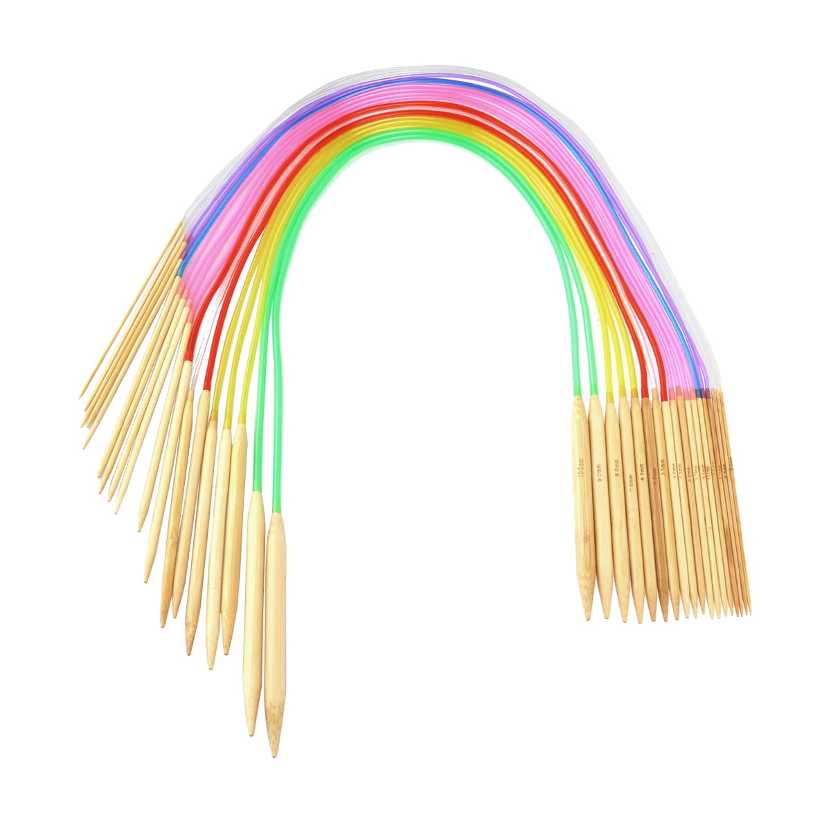 PIXNOR 18 Pairs of 80cm Professional Colorful Tube Circular Bleached ...