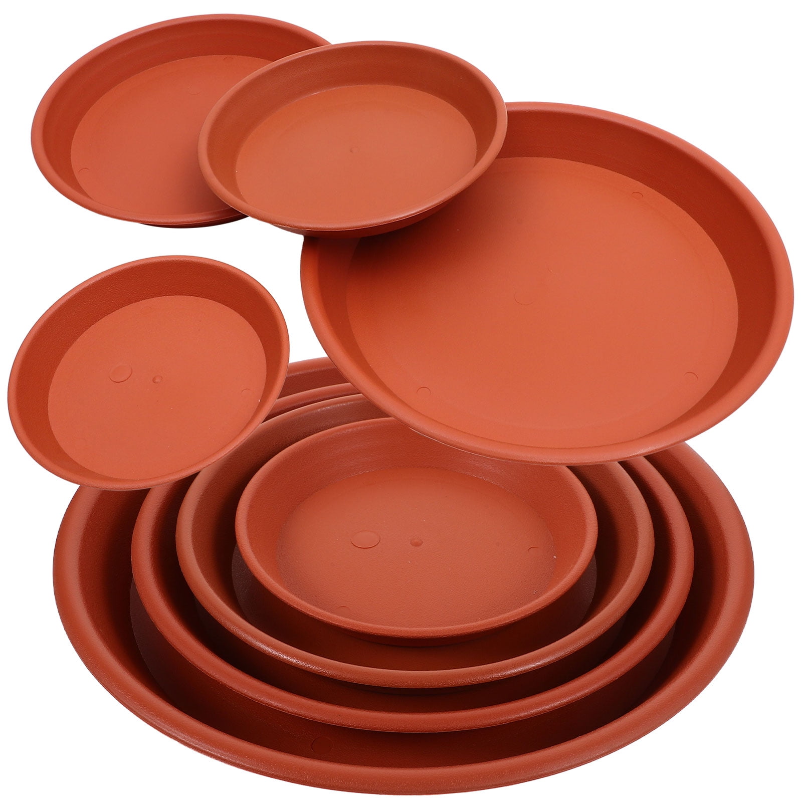 PIXNOR 8 Pcs Plant Pot Saucers Thickened Resin Holder Water Tray Pad ...