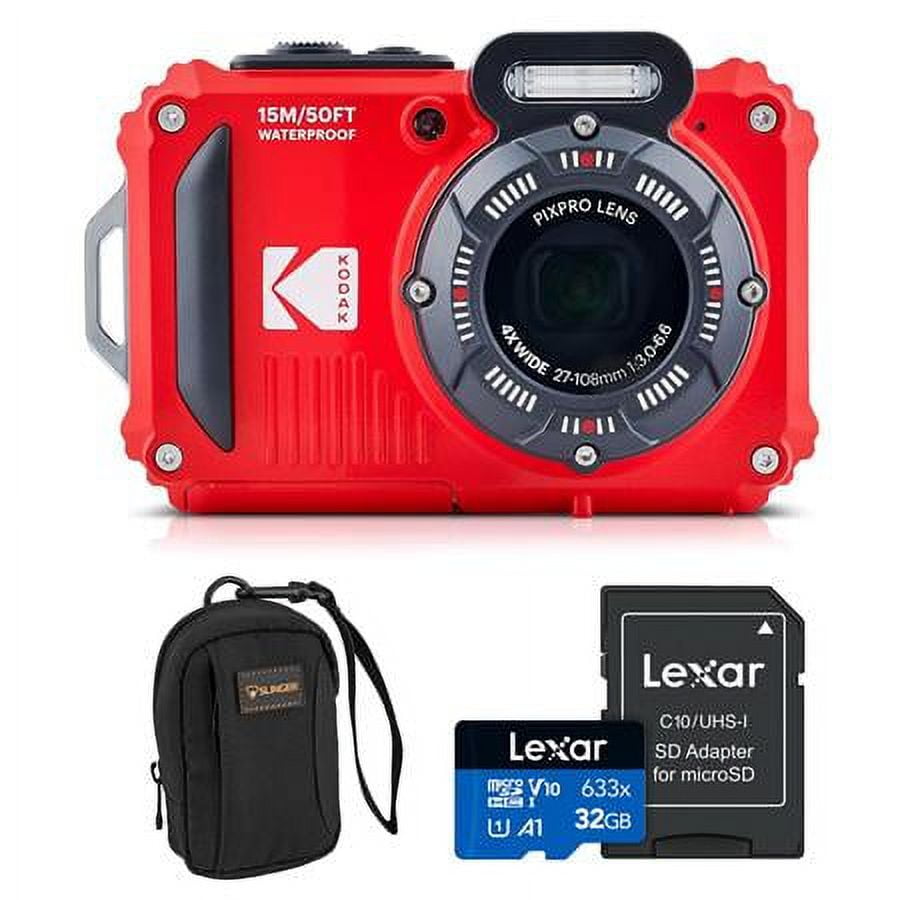 PIXPRO WPZ2 16MP Full HD Waterproof Rugged Digital Camera, Red, Bundle ...