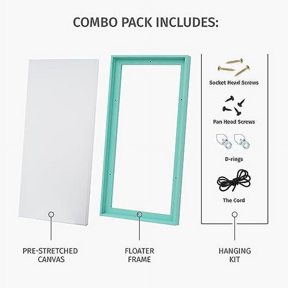 PIXY CANVAS Value Pack of 12x20 Stretched Canvas 3/4 (0.75) inch deep ...