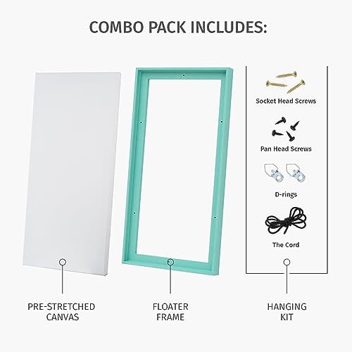 PIXY CANVAS Value Pack of 14x16 Stretched Canvas 3/4 (0.75) inch deep ...