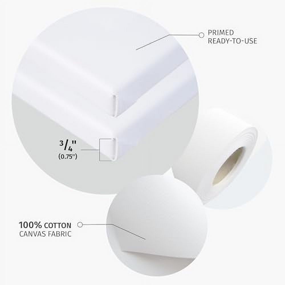 PIXY CANVAS Value Pack of 2 Stretched Canvas 10x10 inch, 3/4 (0.75 ...