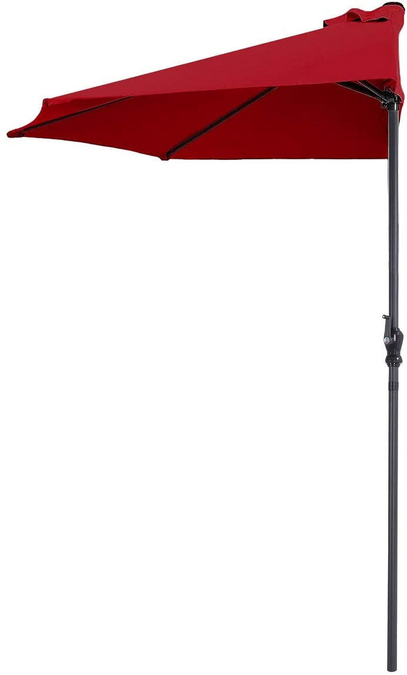 PIYING 9 ft Half Round Outdoor Patio Umbrella, Market Umbrella with ...