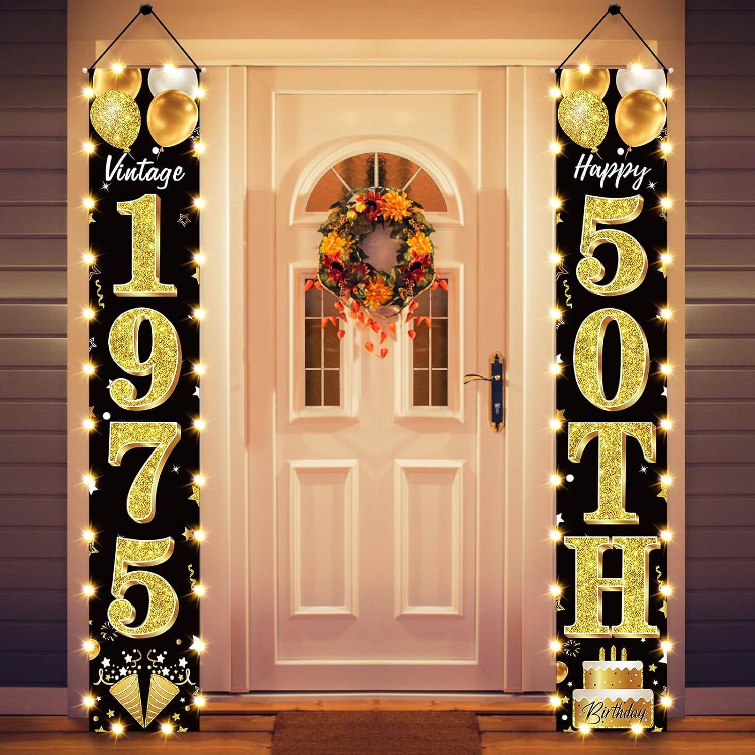PIYING Birthday Party Banner Lighted Decorations for Men and Women ...
