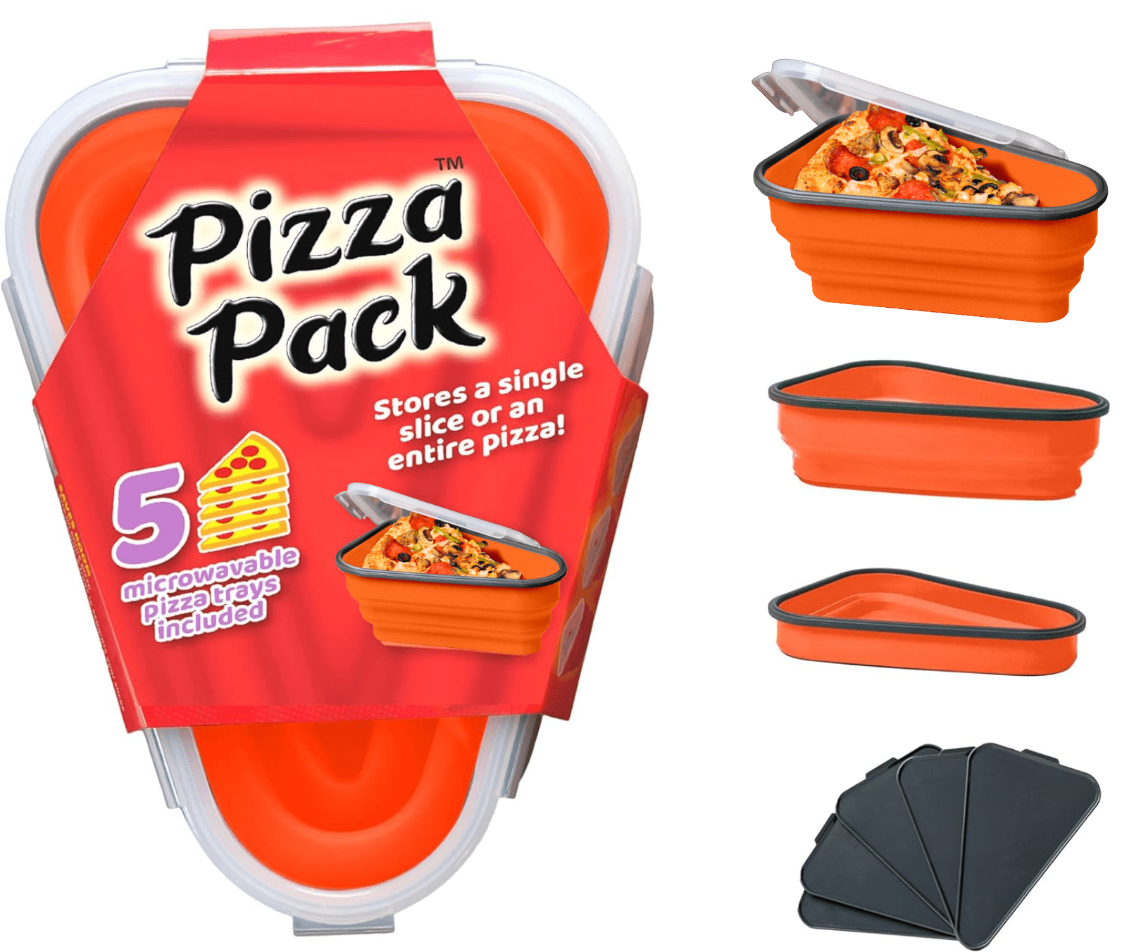 PIZZA PACK® The Reusable Pizza Storage Container with 5 Microwavable ...