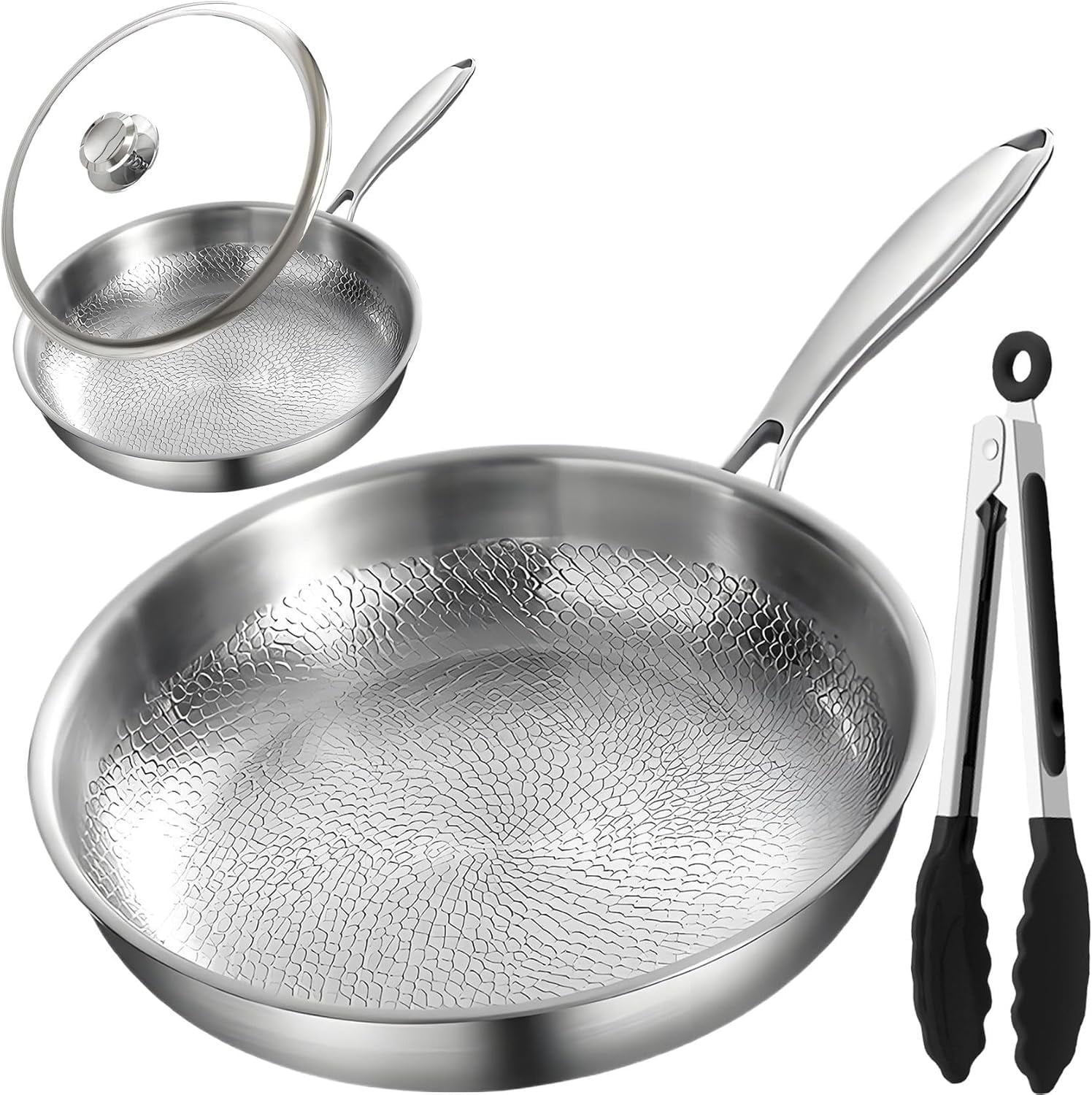PIatefuIPro Titanium Pro Pan with Lid for Cooking Non Stick,PIatefuIl ...