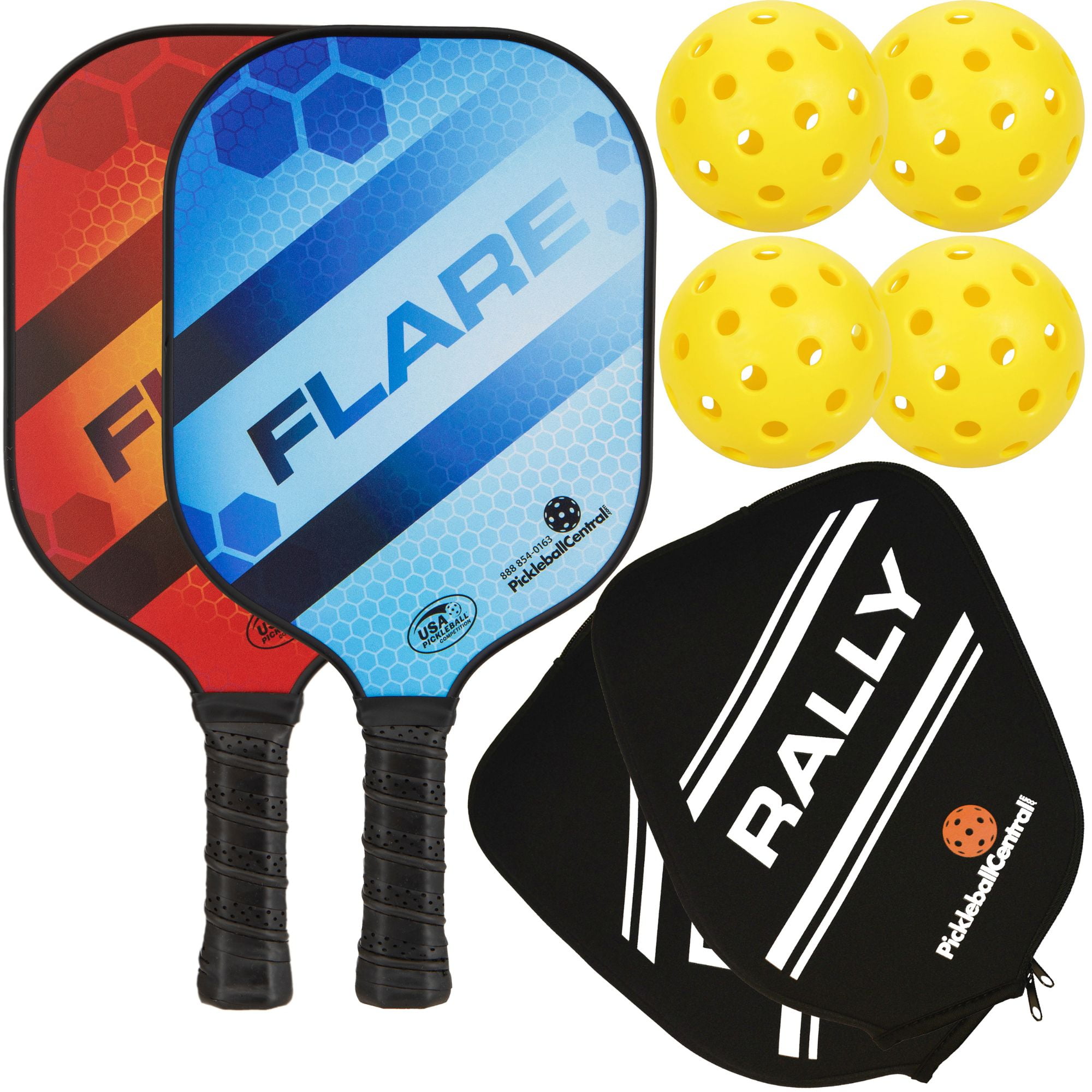 PIckleballCentral Rally Flare Graphite Pickleball Paddle 2 Player Pack ...