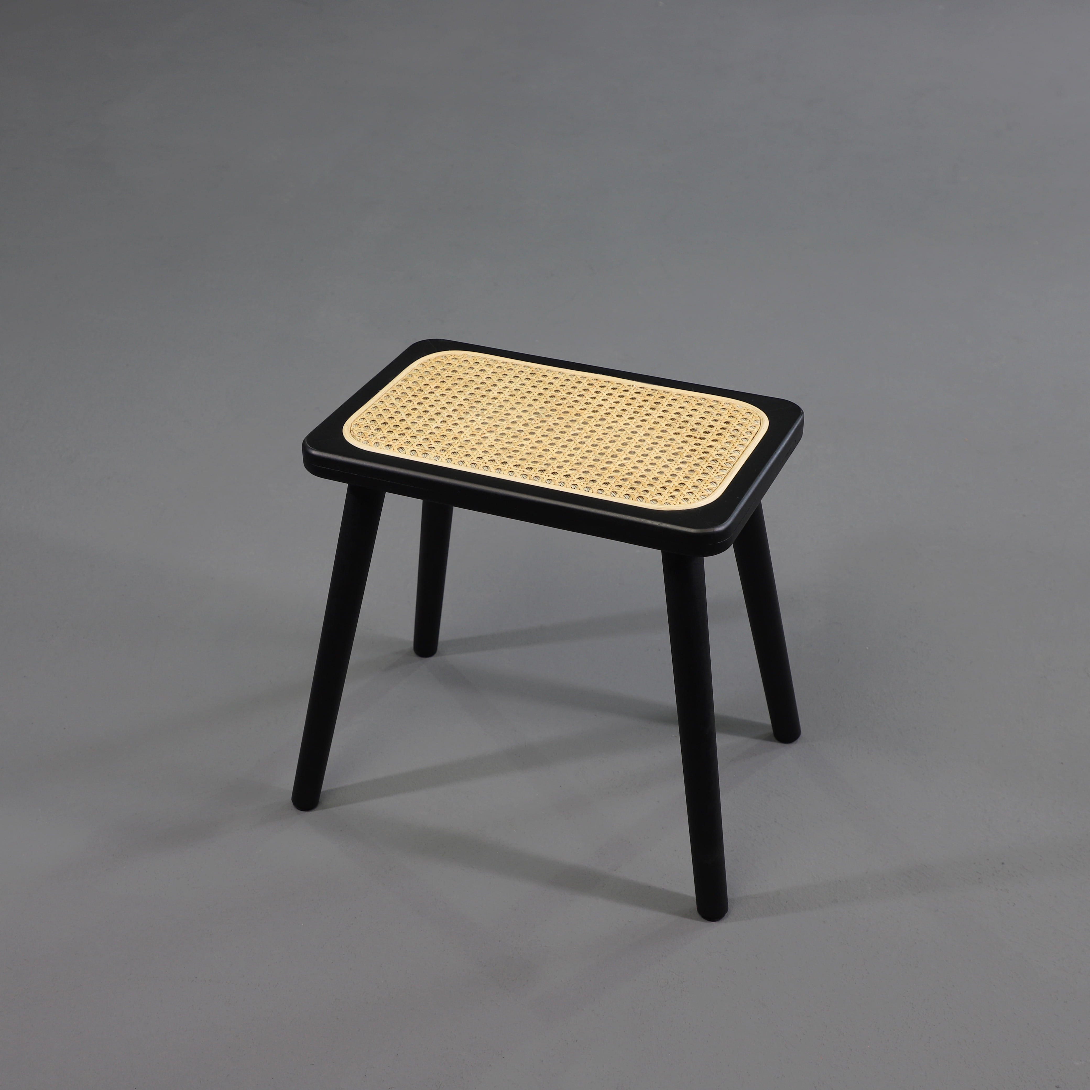 [PJ Collection] Natural Rattan Top Wood Stool, with Portable and ...