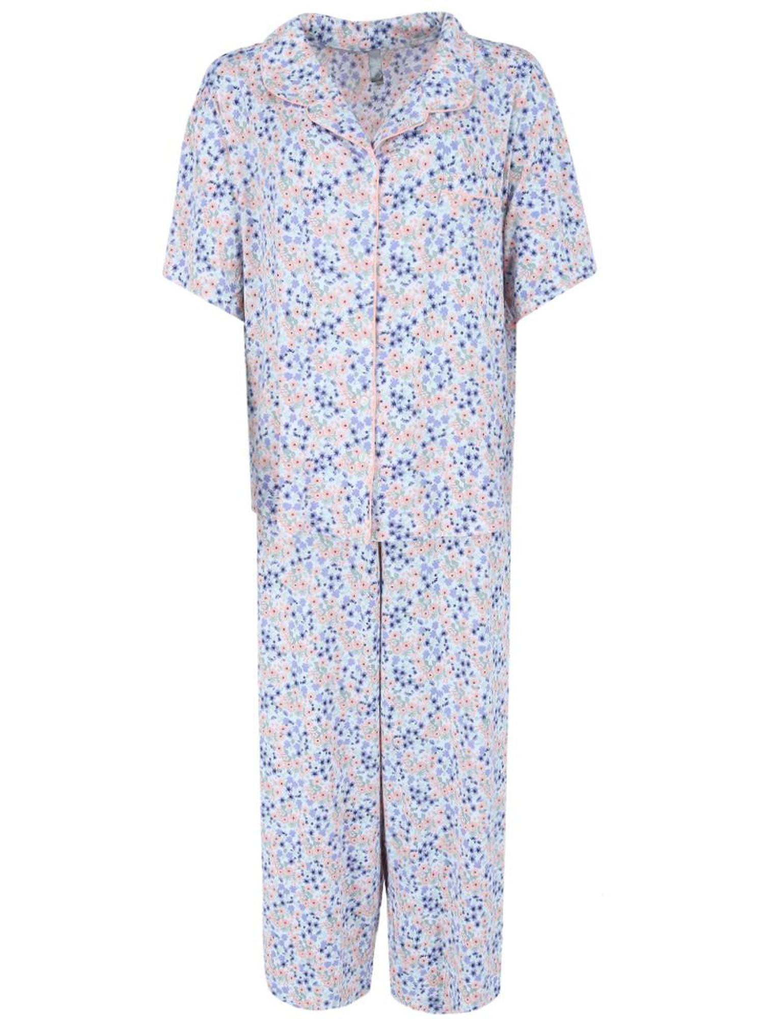 PJ Couture Ditsy Floral Notch Collar Capri Set (Women's Plus) - Walmart.com